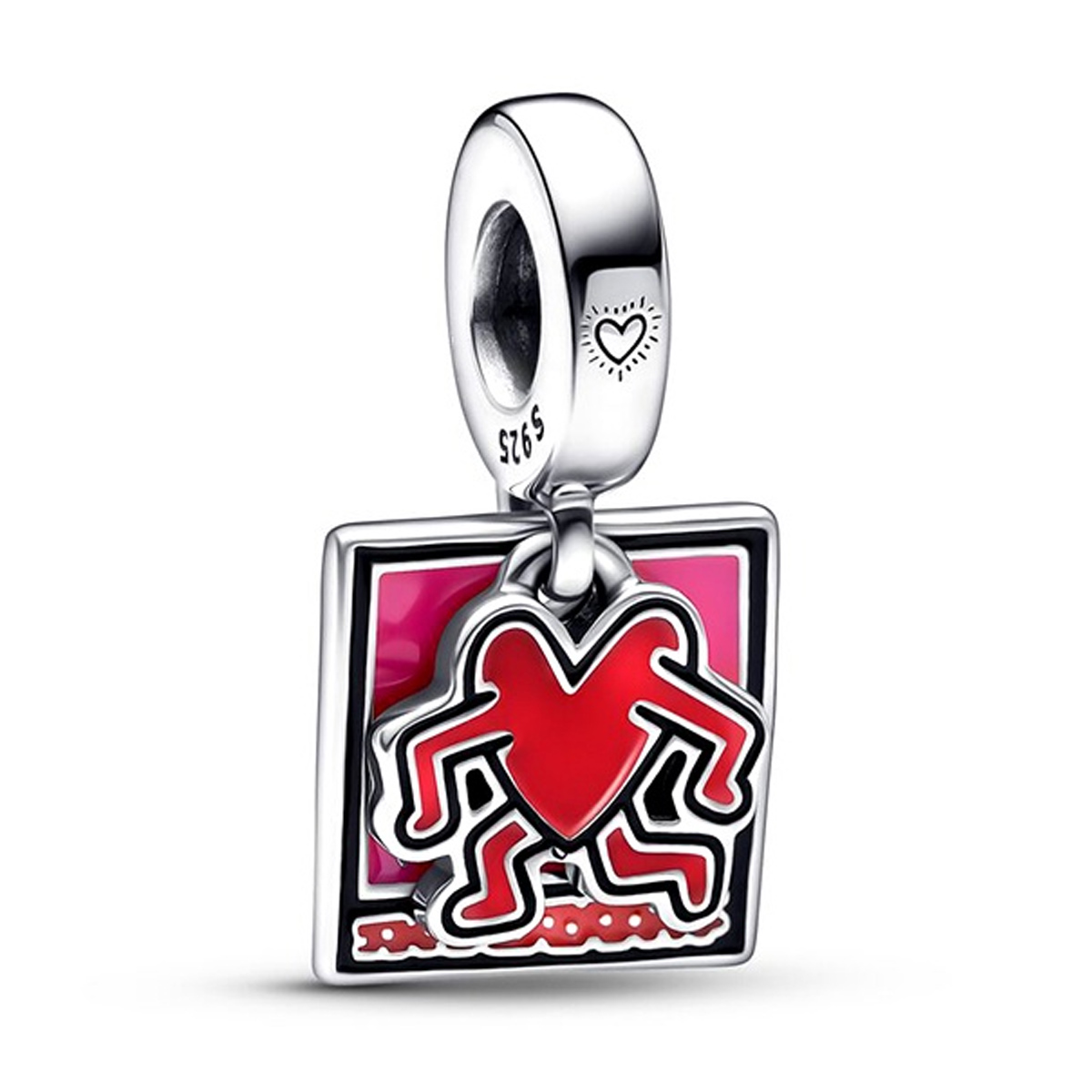 Charm colgante corazón caminando colección Keith Haring K H - CocoLiso