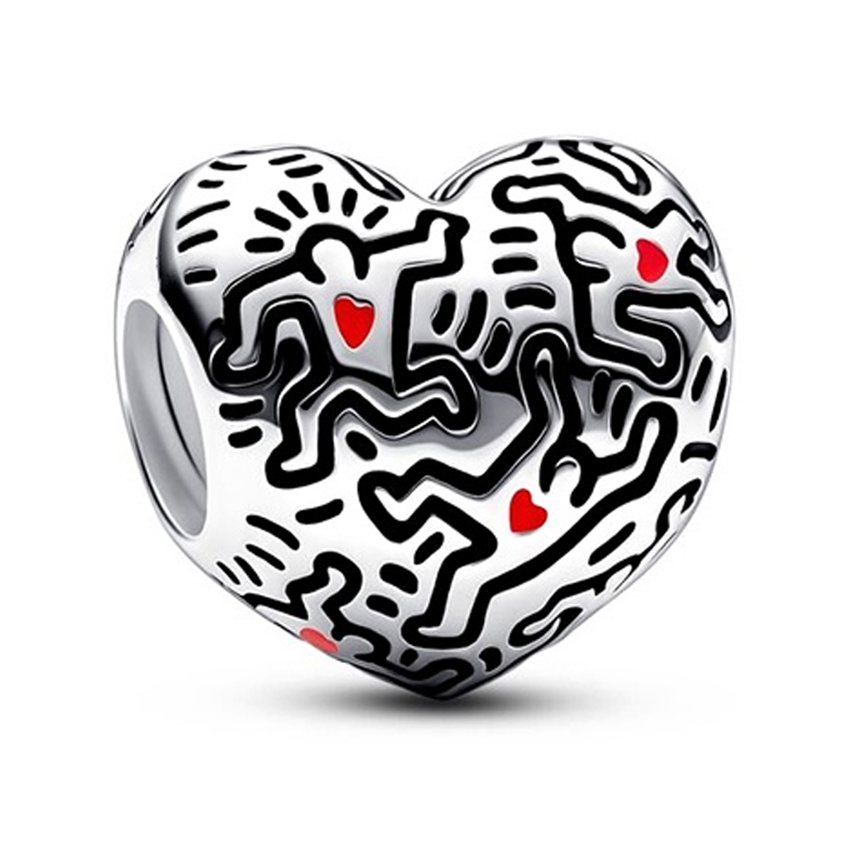 Charm corazón personas arte lineal colección Keith Haring K H - CocoLiso